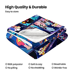 Anime Blanket Cartoon Throw Blanket for Couch Sofa Bed Living Room Gifts for Halloween Thanksgiving Christmas 50"X60"