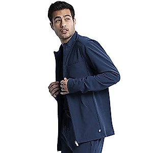 Cherokee Infinity Men Scrubs Jacket Zip Front CK332A, XL, Navy