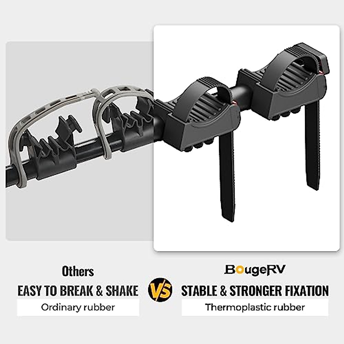 BougeRV Hitch Bike Rack Locking Feature Easy Assembly with 2'' Hitch Receiver, Foldable 4-Bike Hitch Carrier Rack for Car, Pull for Trunk Access, fit for SUV and Truck (165LB Capacity)