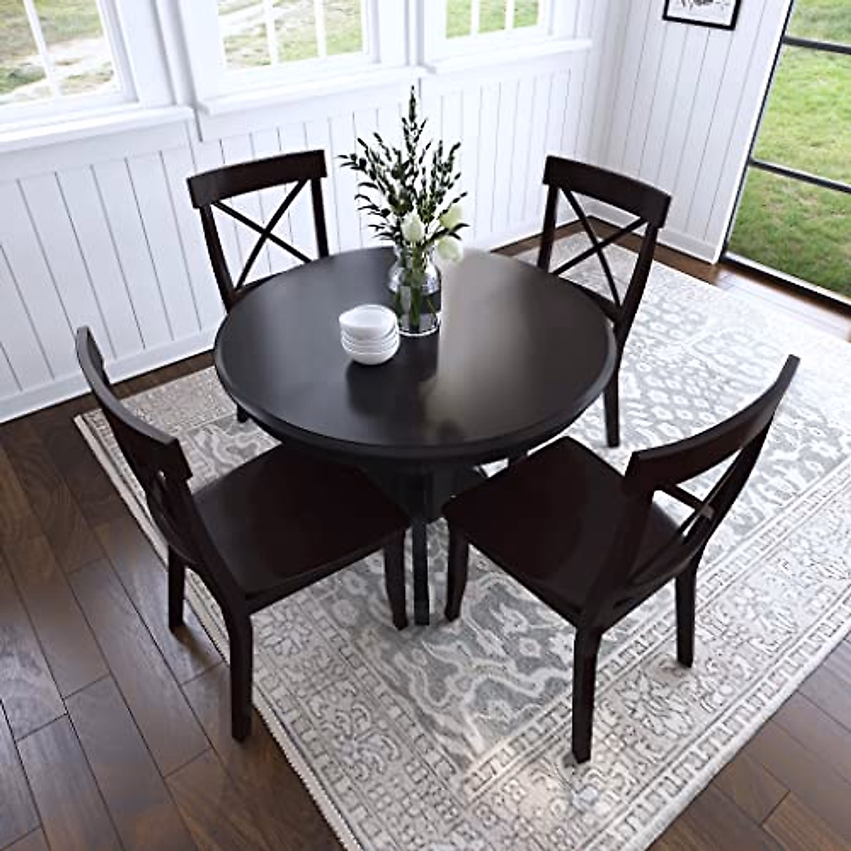 Classic Black 5 Piece 42" Round Dining Set by Home Styles