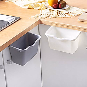 Ochine Kitchen Trash Can Kitchen Compost Bin for Counter Top or Under Sink, Hanging Kitchen Waste Bin Plastic Small Garbage Can Wastebasket for Cabinet Car Bedroom Bathroom Kitchen Office