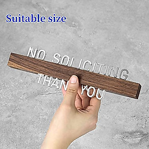 No Soliciting Sign for House, Office,Store, Business,Solid Wood Stainless Steel Modern Design Door or Wall Sign 9.4" x 2.4"(Brushed silver)