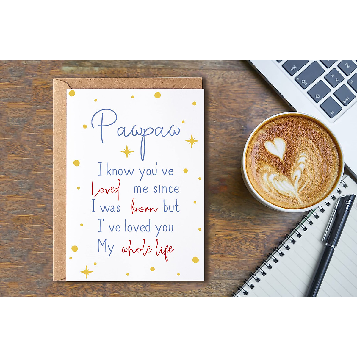EruditeGifts Pawpaw I Know You've Loved Me Since - Birthday Card For Pawpaw - Pawpaw's Day Card - Cute Birthday Card For Pawpaw From Kids - New Pawpaw Birthday Cards, 5 x 7 inches