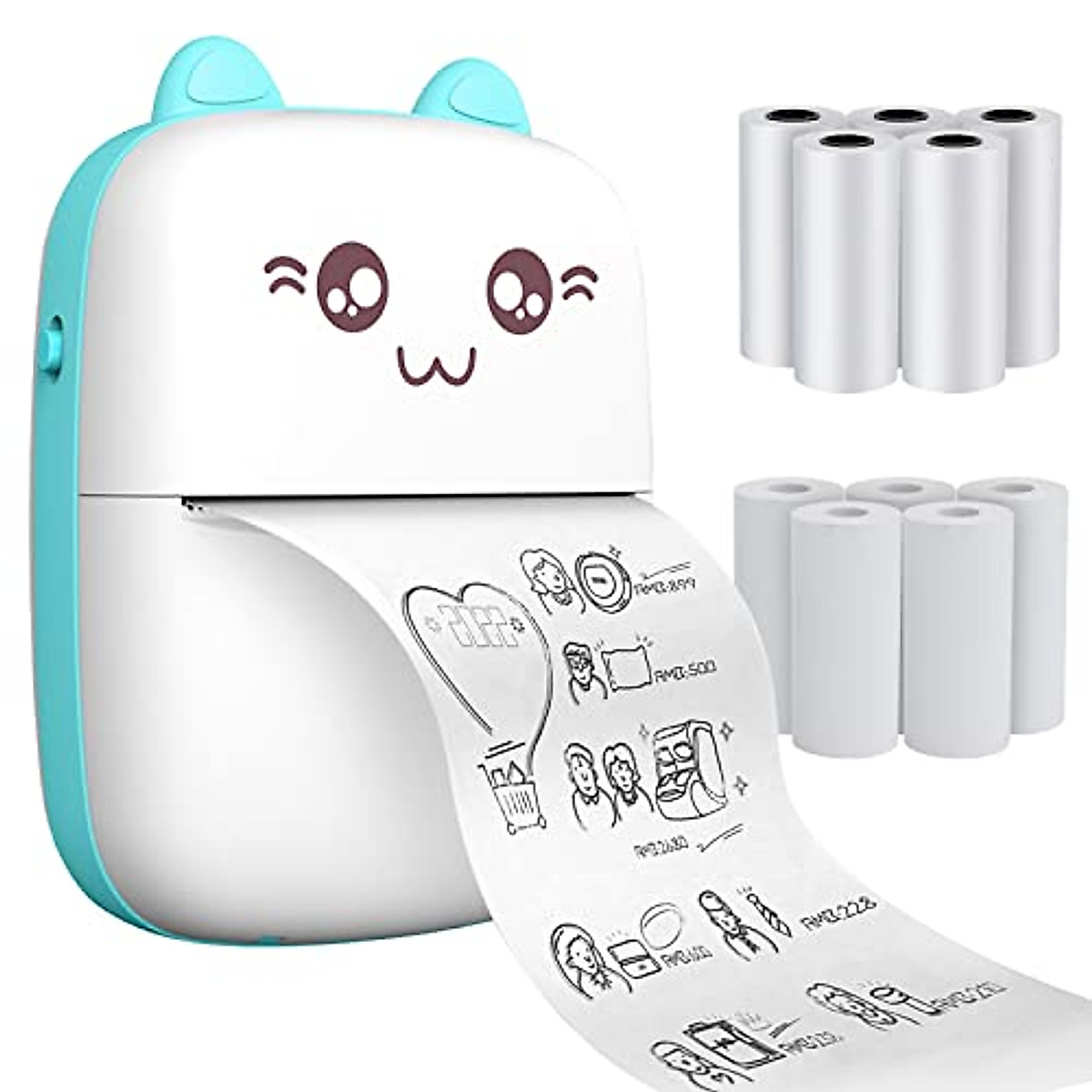 Mini Label Maker Machine with Tape, Pocket Mini Printer, Mini Thermal Printer,Portable Bluetooth Label Printer for Storage, Shipping, Barcode, Mailing, Office, Home, Organizing, Sticker Maker (Blue)