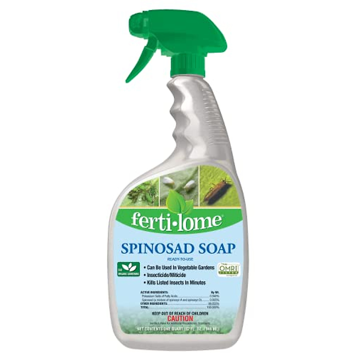Fertilome (16076) Spinosad Soap Insecticide Ready to Use, Spinosad Bagworm, Tent Caterpiller & Chewing Insect Killer, OMRI Listed (32 oz.)