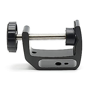 Jersvimc Universal C-Clamp with 1/4" & 3/8" Thread Hole, Aluminum Metal Adjustable Screw C Clamp Bracket for Desktop Desk Table Bench Chair Monitor