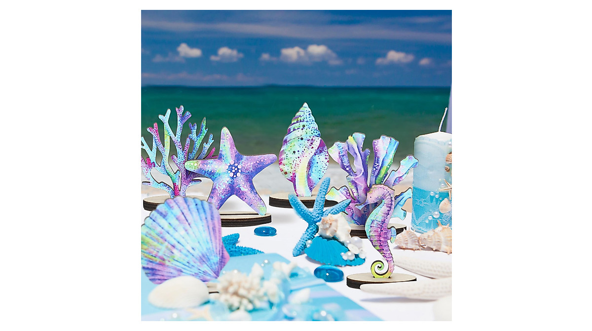 Mermaid Party Decor - 16 Pcs Under the Sea Centerpieces