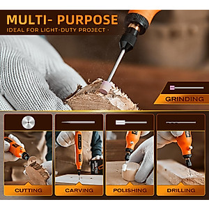 Saker Mini Rotary Tool Kit, Cordless Rotary Tool, 5-Speed, Multi-Purpose 3.7V Power Rotary Tools Kit For Engraving,Sanding, Grinding, Polishing, Carving, Etching, Diy Crafting