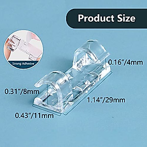80 PCS Cable Clips with Strong Adhesive,Wire Holder Management for Office Home,Wall,Desk,Car,Dash Cam,Ethernet,Electric Wires,TV,PC,Indoor Outdoor Light Clips Cord Organizer,Transparent,Box-Packed