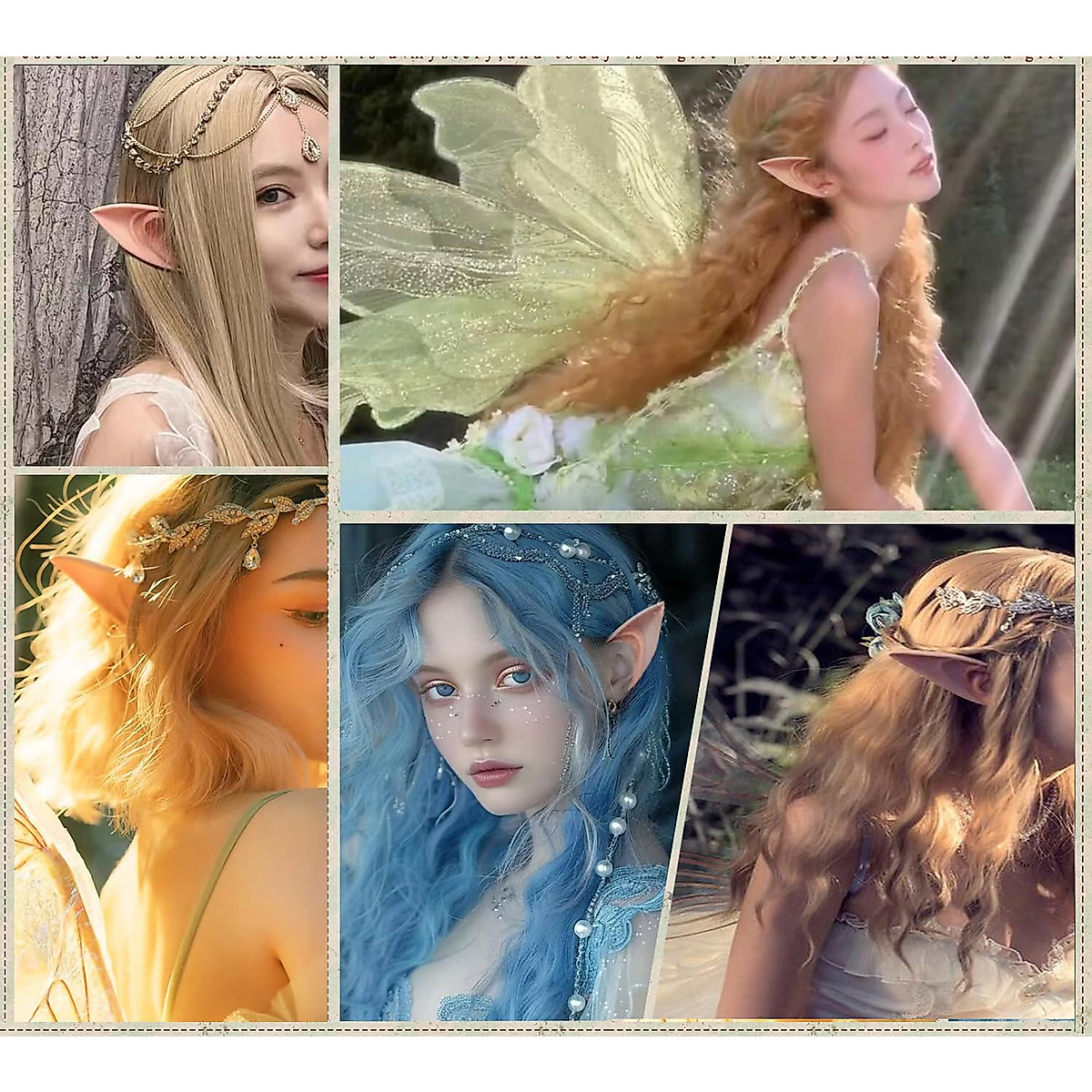 Kbraveo 8 Pairs Fairy Pixie Elf Ears, Latex Elf Ear,Soft Pointed Goblin Ears, Cosplay Ears for Cosplay Halloween Christmas