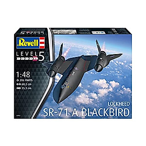 Revell 04967 Lockheed SR-71 Blackbird 1:48 Scale Model Kit, Unvarnished