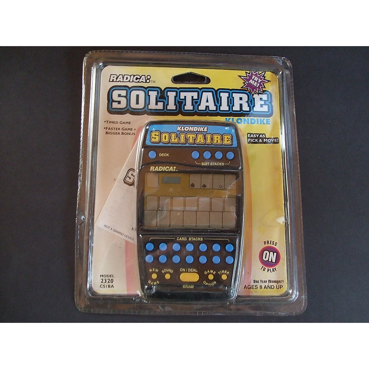2-in1 Klondike Solitaire Handheld Game (Radica #2320)