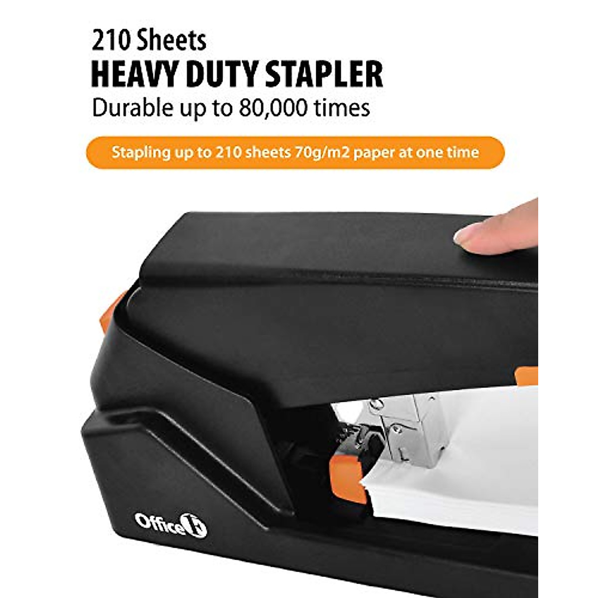 OFFICE1ST Heavy Duty Stapler, 210 Sheet High Capacity Industrial Office Stapler with 500 Staples and Staple Remover, Commercial Desk Stapler for 15 to 210 Sheets