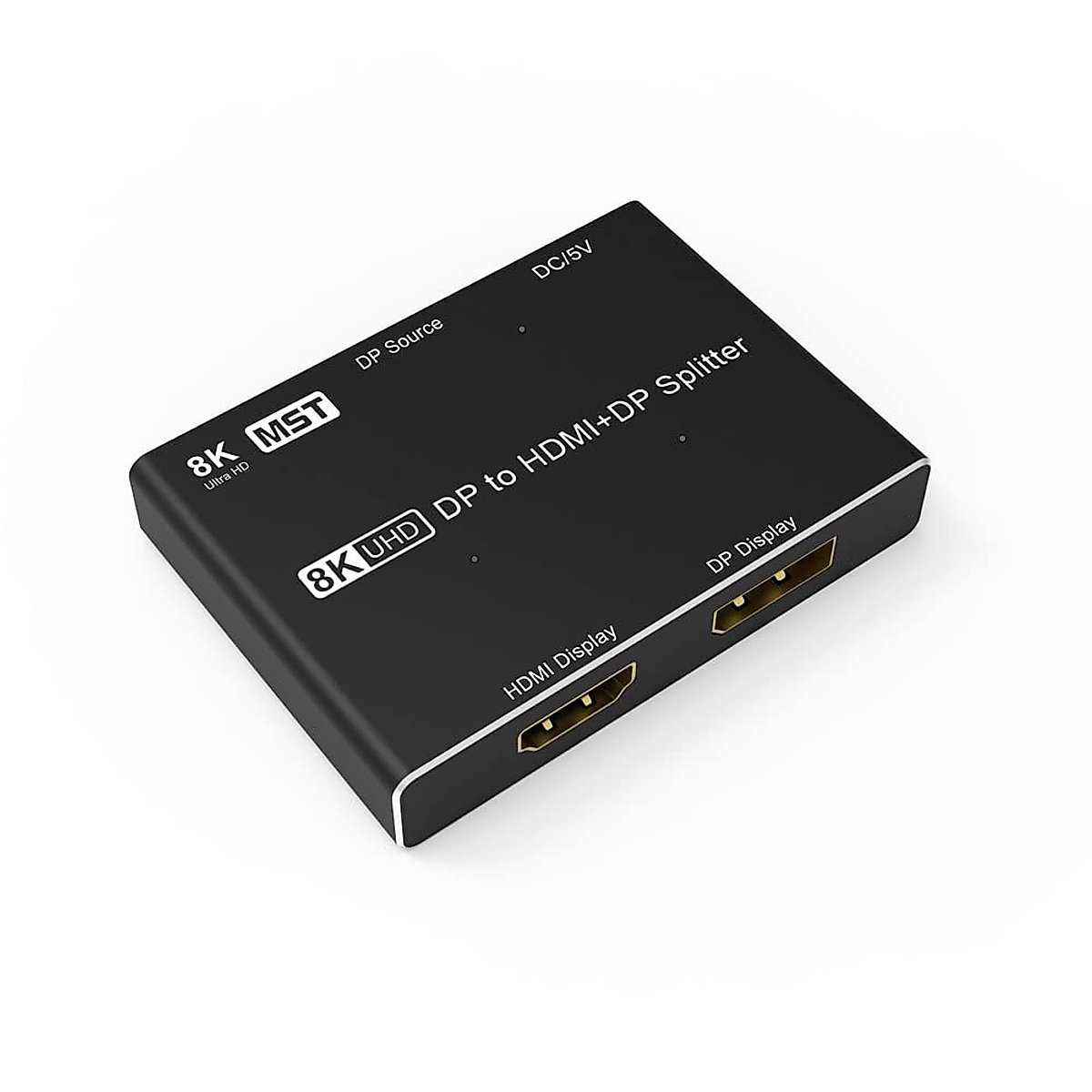 HEZOOMS DisplayPort to DisplayPort HDMI-Compatible Splitter Adapter MST SST Mode 8K@30Hz 4K@120Hz 1 in 2 Out Directional DP1.4 Splitter Dual Monitor for DP and HD Multi Screen simultaneous displays