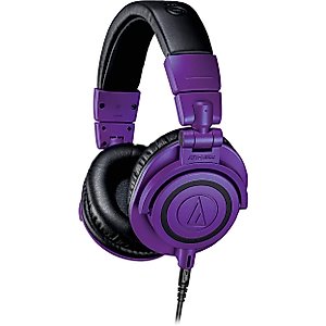 Audio-Technica ATH-M50xBTPB Wireless Bluetooth Over-Ear Headphones, Purple/Black Purple/Black