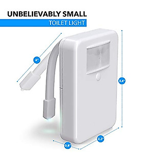 LumiLux Toilet Light with Motion Detection Sensor - 16-Color LED Bathroom Toilet Bowl Light (White)