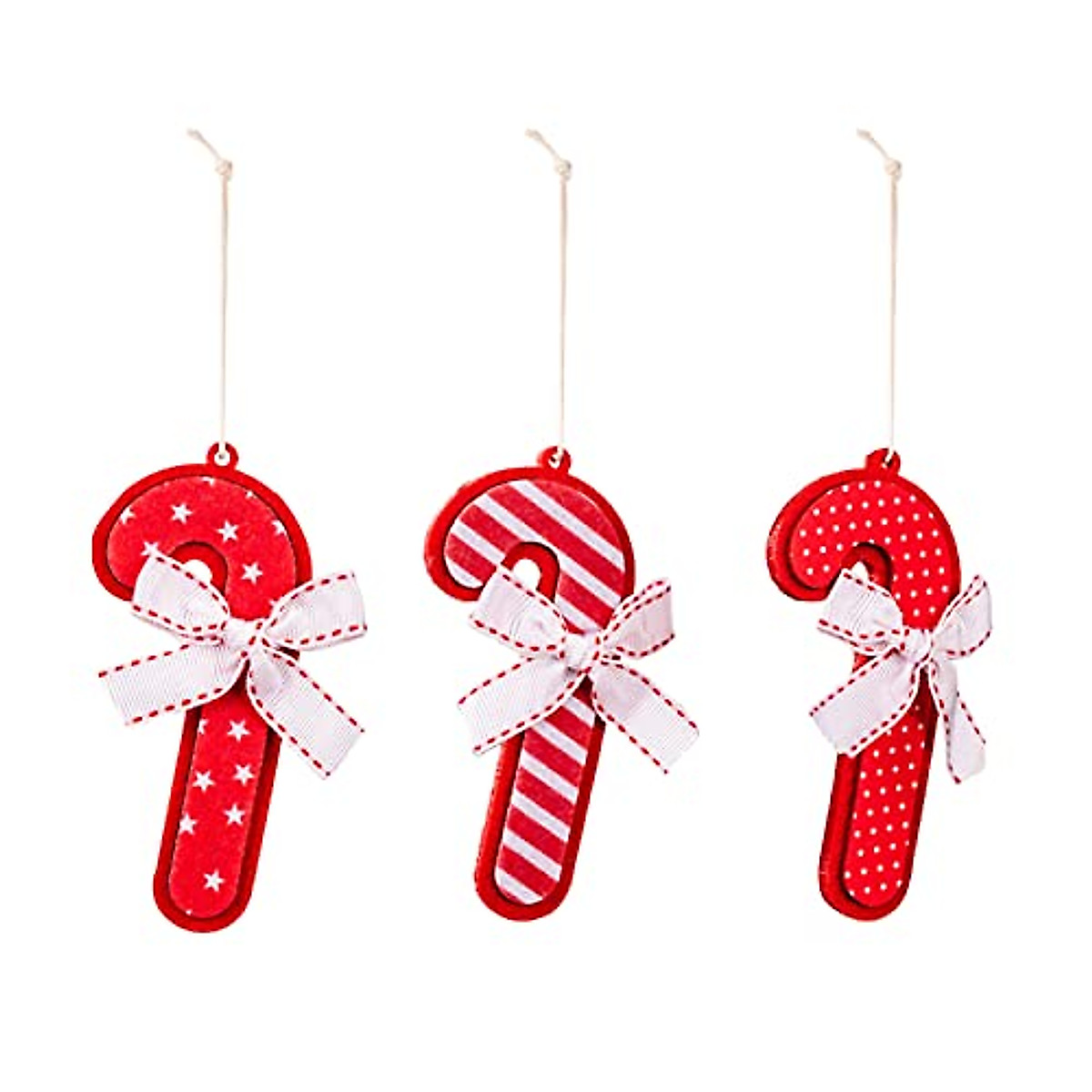 Mini Christmas Tree Decoration Kits, Red Felt Christmas Tree Ornament Kits, Christmas Tree Decoration Includes Hanging Stockings Cane Glove for Christmas Tree Decorations Wynott