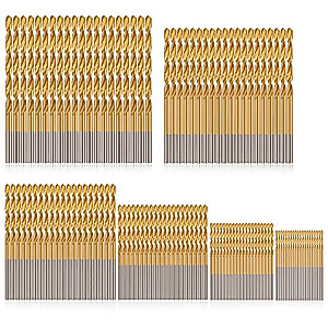 COMOWARE 120 Pcs Metric Drill Bit Set -Titanium Small Drill Bits Set, High Speed Steel, Micro Drill Bit for Wood, Plastic, Aluminum Alloy, (1 mm to 3.5 mm)
