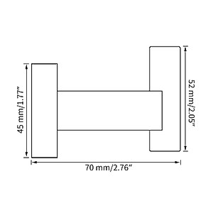 Hoooh Bathroom Towel Hook, Brushed Stainless Steel Coat/Robe Clothes Hook for Bath Kitchen Garage Wall Mounted (2 Pack), B101-BN-P2