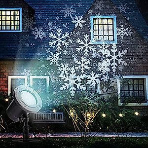 Christmas Projector Lights Outdoor, Moving Snowflakes Projector LED Christmas Lights, Waterproof Projector Decorating Stage Light, Indoor Outdoor Snowfall Holiday Party Garden Landscape