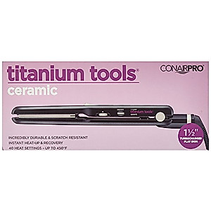 Conair Pro Titanium Tools Ceramic Turbocharged Straightening Iron, 1 1/2 Inch