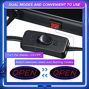 Liliful 2 Pcs Neon Open and Closed Signs for Business Set, 19 x 10" Oval Led Open Signs for Business Window Door with Two Modes Ultra Bright Electronic Advertisement Display Bar Shop Hotel Barbershop