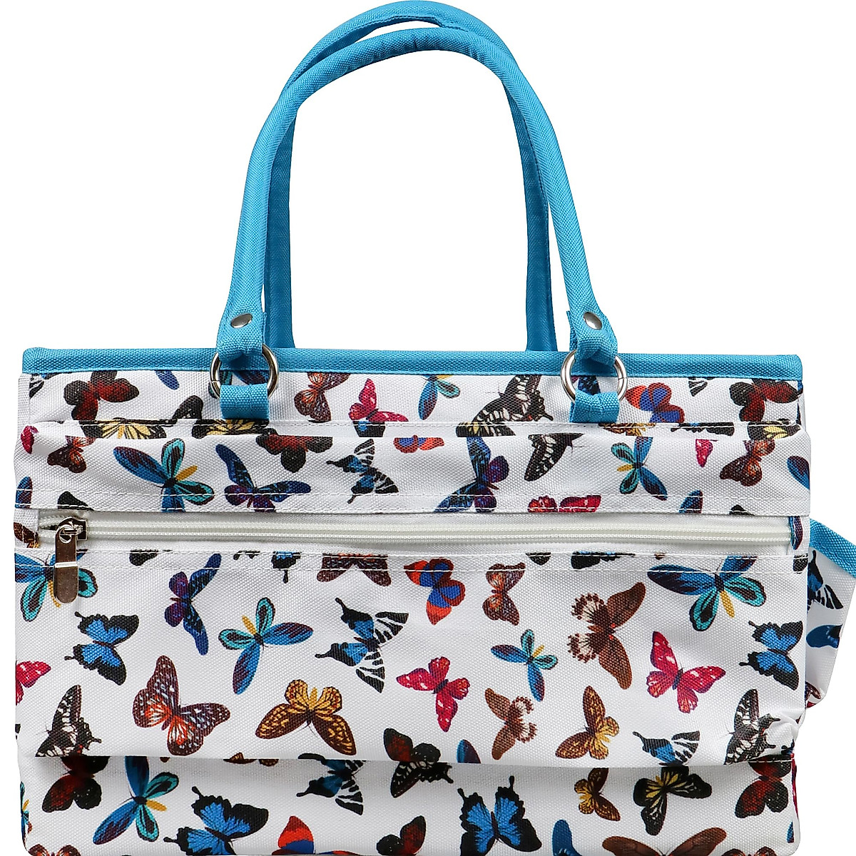 SINGER Storage Collapsible Tote Caddy, Multicolor Butterfly Print