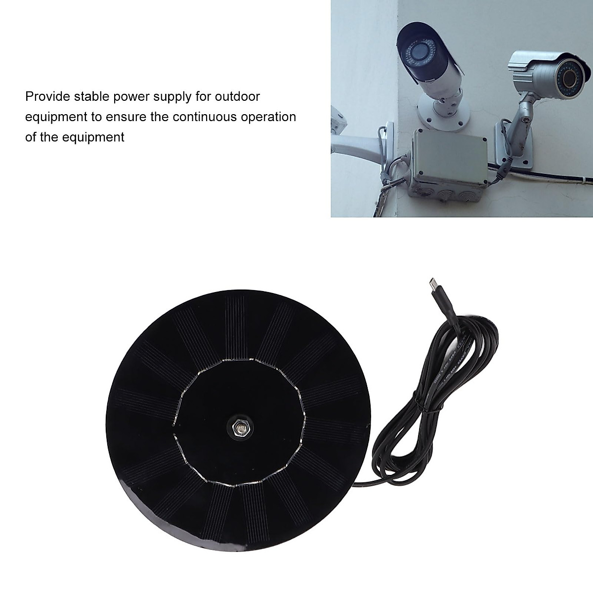 Solar Panel Round Monitor 10W5V Bracket Connector for Round Shape Light Mounting Plate Solar Battery Chargers Charging Kits