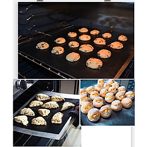 Oven Liners for Bottom of Oven, 2 Pack Large Thick Heavy Duty 100% Non-stick Reusable Teflon Oven Mat, 17”x25” Baking Mat for Electric, Gas, Toaster Ovens, Grills,Kitchen Friendly Cooking Accessory