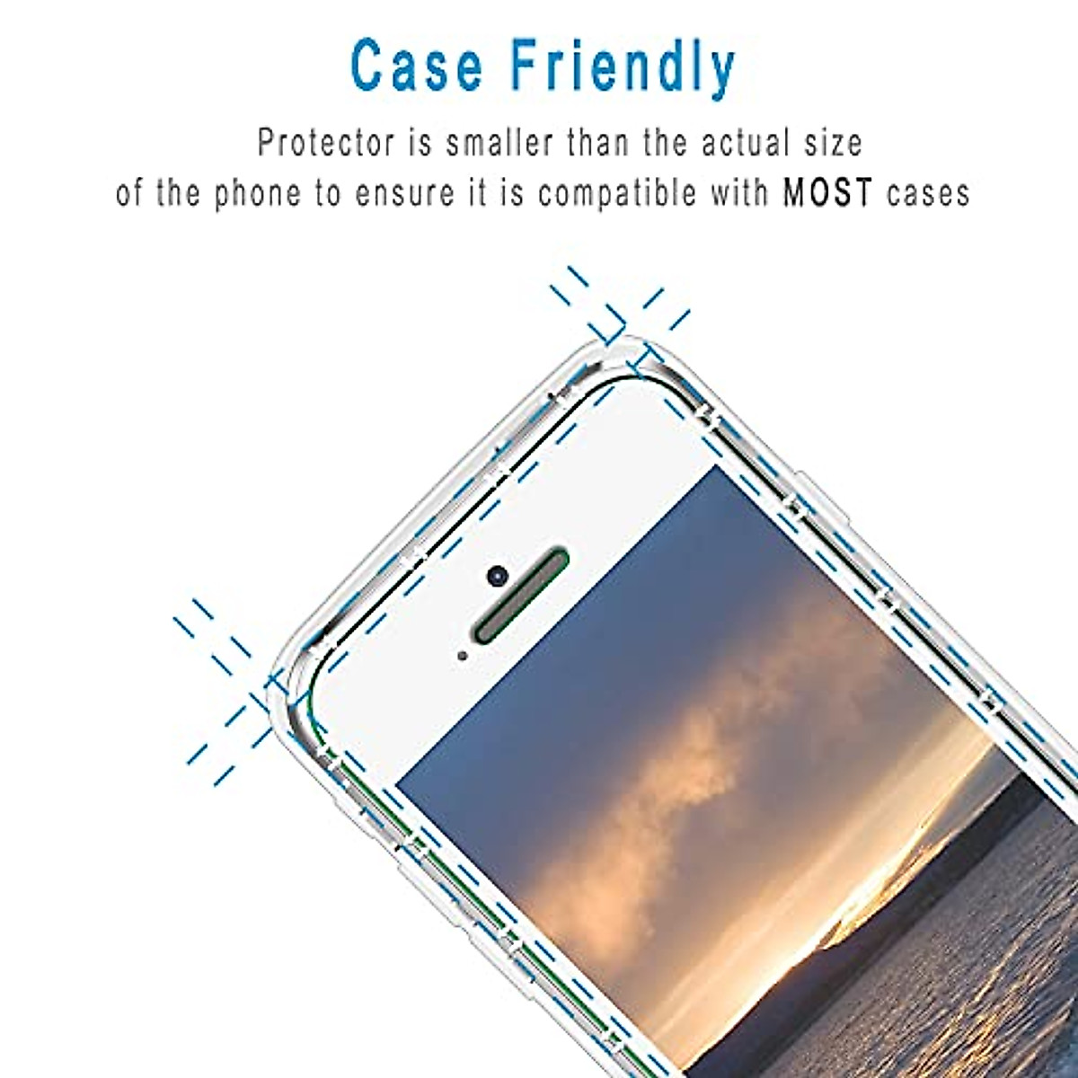 HPTech 2-Pack Tempered Glass For iPhone SE 2016, iPhone 5S, iPhone 5, iPhone 5C Screen Protector, Easy to Install, Bubble Free, 9H Hardness