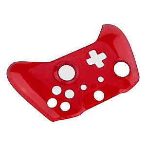 eXtremeRate Transparent Crystal Clear Red Faceplate Cover for Xbox One Wireless Controller (Model 1708), Custom Case Front Housing Shell for Xbox One S X Controller - Controller NOT Included