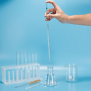 PATIKIL Graduated Dropper Pipettes, 1 Pcs 25ml Reusable Borosilicate Glass Pipette for Transfer Liquid for Laboratory, Chemistry, Clear