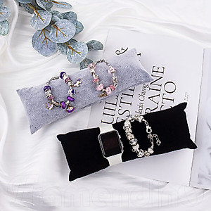 Framendino, 2 Pack Watch Pillow Long Velvet Bracelet Display Jewelry Displays for Stand Organizer