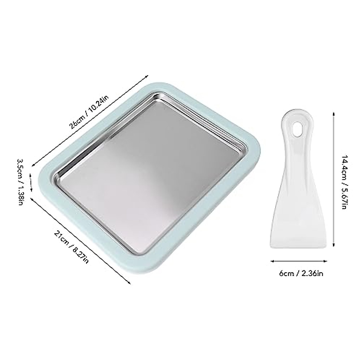 Instant Ice Cream Maker, Rolled Ice Cream Maker, Stainless Steel Cold Pan Plate Homemade DIY Serve with 2 Spatula for Ice Cream Slushies Yogurt