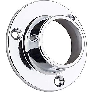 Chrome Closed Closet Bracket for Round 1-5/16" Closet Rod with Screws
