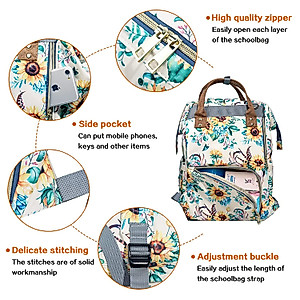 LIMHOO 4 in 1 Diaper Bag Backpack Set for Baby Girls Mom Large Capacity Waterproof Baby Care Bag Multi-Function Nappy Bag (Floral)