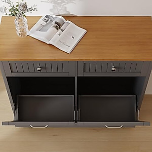 Alorksi Kitchen Island with Trash Cabinet