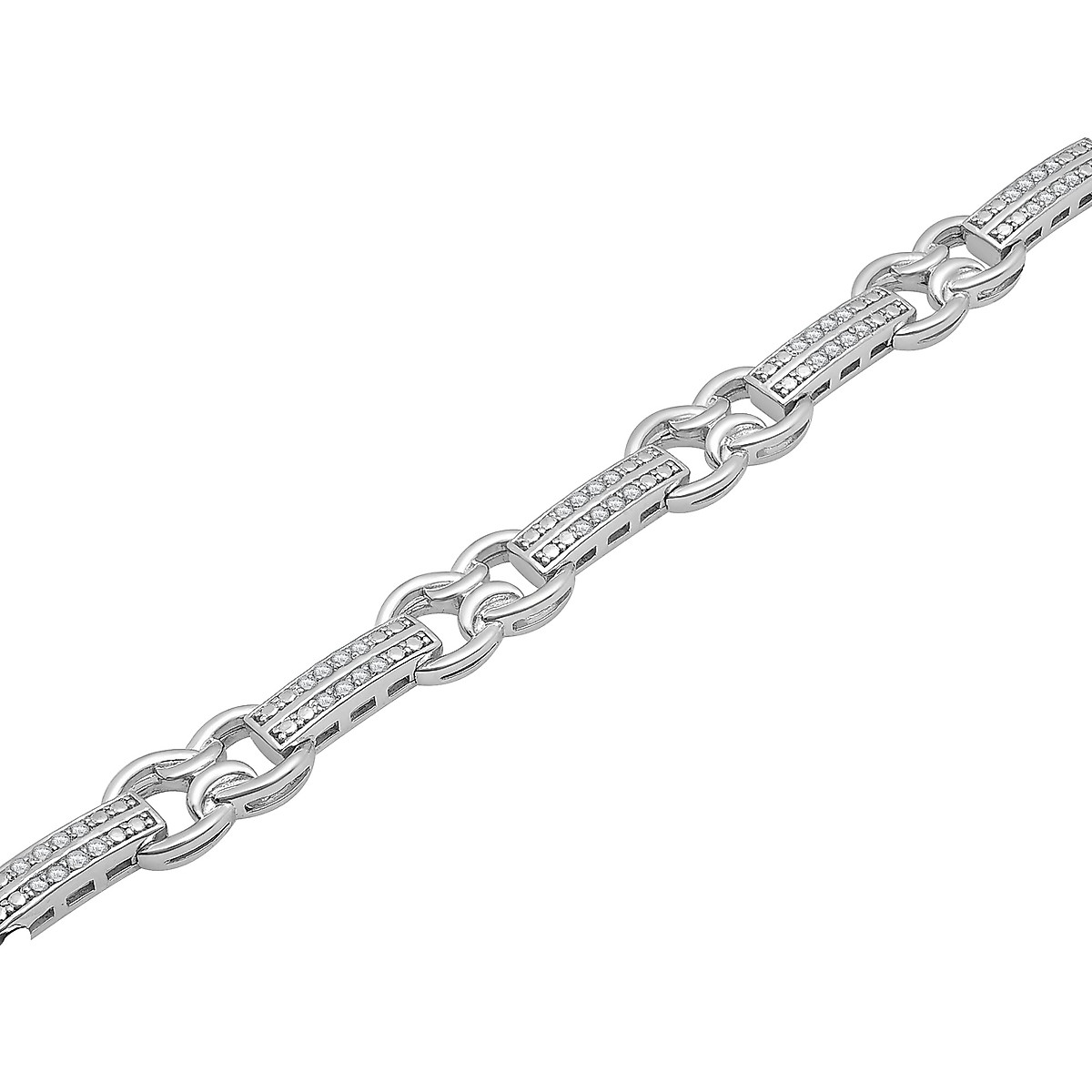 Timeless Love 1/2 CT Diamond 7.25" Bracelet Set in Polished Sterling Silver, Dainty Jewelry for Women, Women’s Fashion Bracelets, Diamond Luxury Bangle for Women