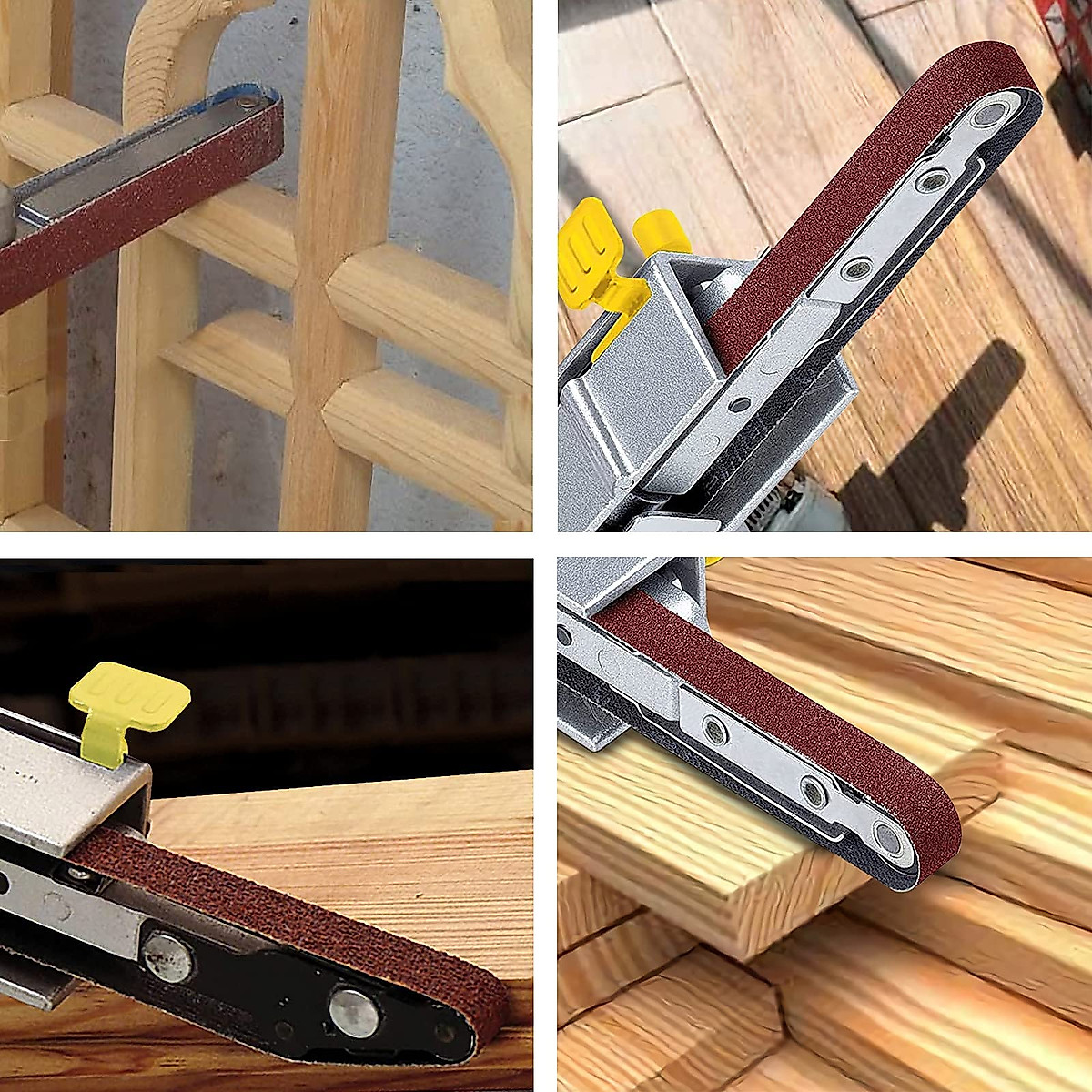 POTUINOM 36 Pack Sanding Belts 1/2X18 Inches(13X457mm)- 6 Each of 40/60/80/120/180/240 Grits Aluminum Oxide Sanding Belt, Best Suitable for Wood Sanding and Levelling