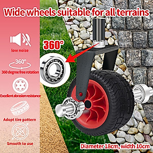 TMZ Collapsible Folding Wagon Cart, Outdoor Utility Garden Cart, Heavy Duty Camping Wagon with Big Wheels，Foldable Wagon for Sports, Shopping, Fishing and Beach(Black/Red)