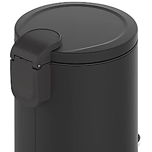 Innovaze 3.2 Gal./12-Liter and 0.8 Gal./3 Liter Stylish Round Black Metal Step-on Trash Can Set