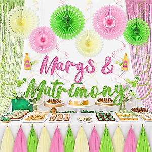 Margs and Matrimony Bachelorette Party Decorations, Margs and Margarita Bachelorette Party Supplies Decor Banner for Mexican Fiesta Wedding Bridal Shower Party
