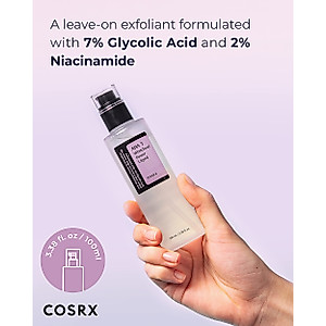 COSRX 7% Glycolic Acid Whitehead Removing Power Liquid, 3.38 fl.oz, AHA Exfoliant, Exfoliating Toner for Face & Body, Pore Minimizer, Korean Skin Care