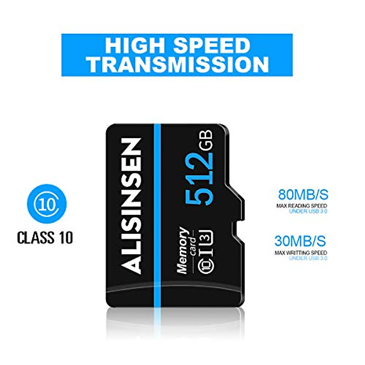 Micro SD Card 512GB Memory Card Class 10 512GB TF Card High Speed Compatible Computer Camera and Smartphone,TF Memory Card with a SD Card Adapter