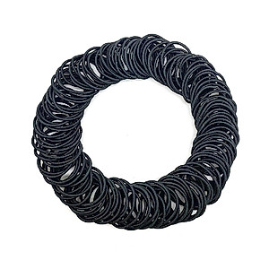 300 Pieces Black No Crease Girls Hair Ties， Hair Bands ，Bulk Elastics Ponytail Holders Ties for Thick Heavy and Curly Hair