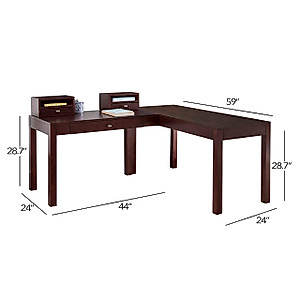 Epoch Design Pacifica Reversible L Shaped Corner Desk with Keyboard Tray and Storage Drawers, Computer Desk for Home Office or Study
