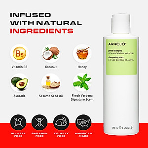 ARROJO Gentle Sulfate Free Shampoo â€“ Gentle Shampoo to Repair & Nourish - Hair Shampoo w/Vitamin B5, Avocado Oil & Honey - Lightly Scented Cleansing Shampoo â€“ Paraben Free Shampoo,8.5 Fl Oz(Pack of 1)