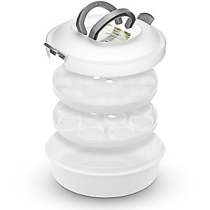 3-in-1 Plastic Cake Holder - Southern Homewares - Container for Cakes, Pies, Cupcakes, Muffins Dessert Carrier