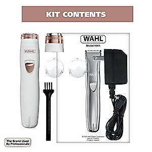 Wahl Clean & Smooth Ladies Rechargeable Facial Hair & Peach Fuzz Electric Shaver for Women – Compact Size for Travel - Model 9865-2801V