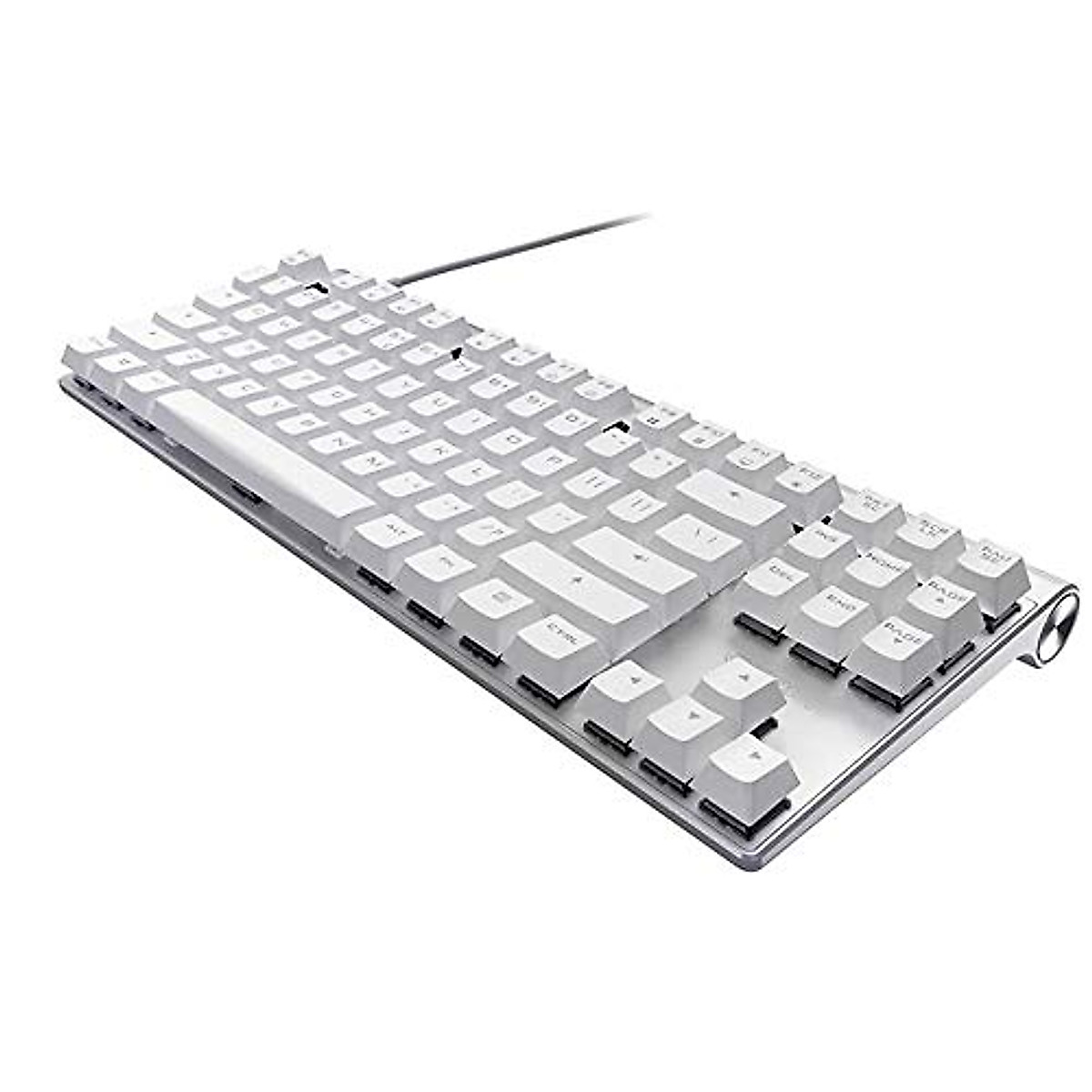 Teerwere Gaming Keyboard USB 2.0 Wired 87 Keys White Backlit Cherry MX Switch Mechanical Keyboard Suitable for Office and Home Use Mechanical Gaming Keyboard (Color : White, Size : Red Switch)